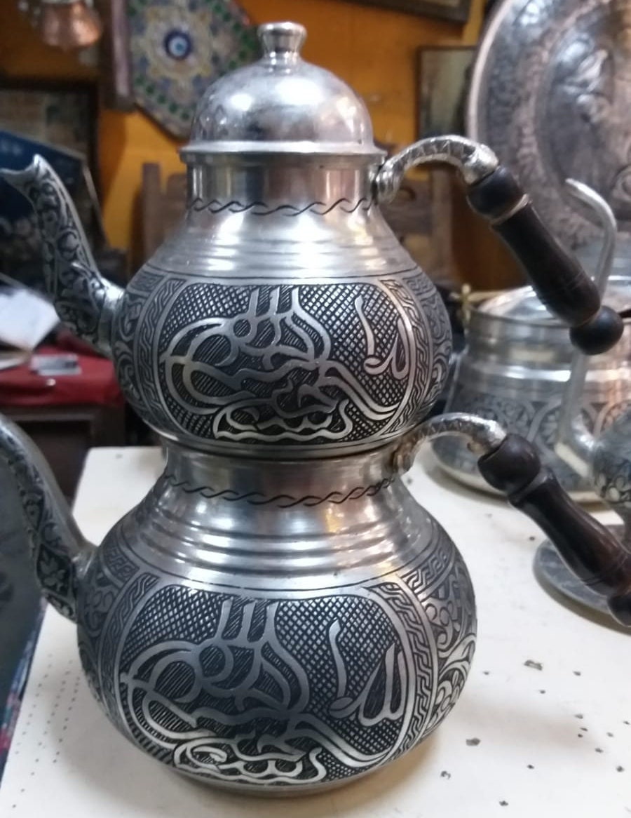 Handmade Tea Pot Ottoman Old Style Tınned Cooper-orıental Gıfts ...