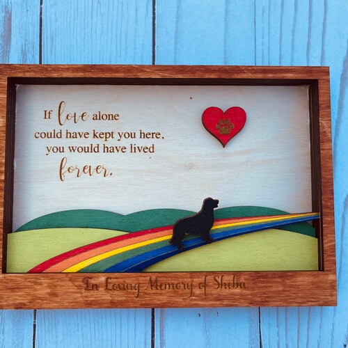 Rainbow Bridge Memorial Shadow Box Pet Loss Pet Memorial - Etsy