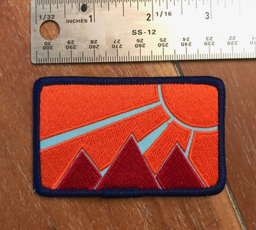 Northwest Sun and Mountains Embroidered Patch | Iron-on Applique - Etsy