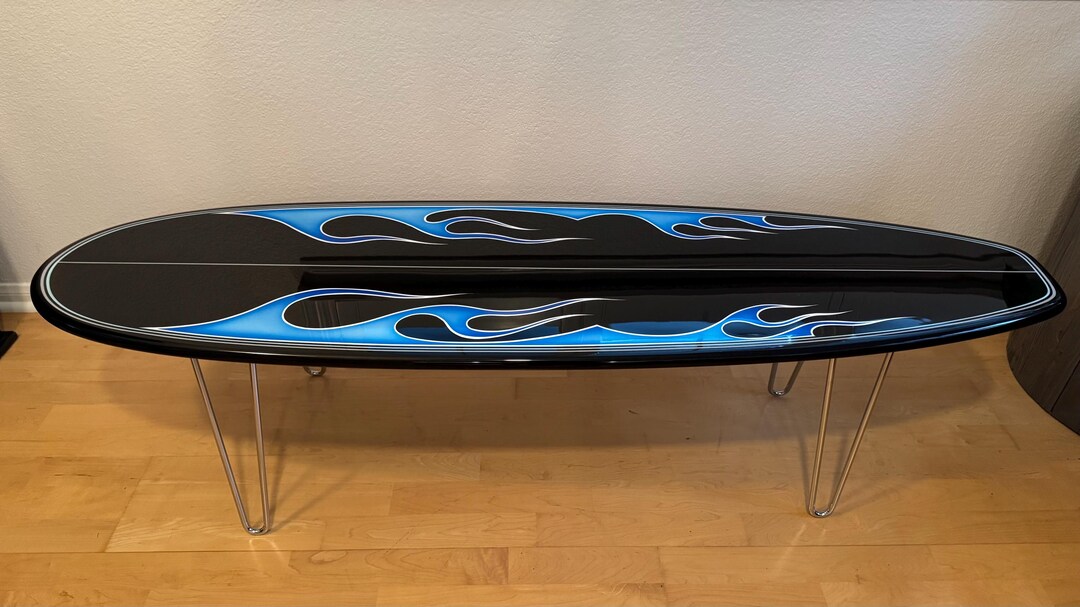 Flame Handmade Surfboard Coffee Table - Etsy
