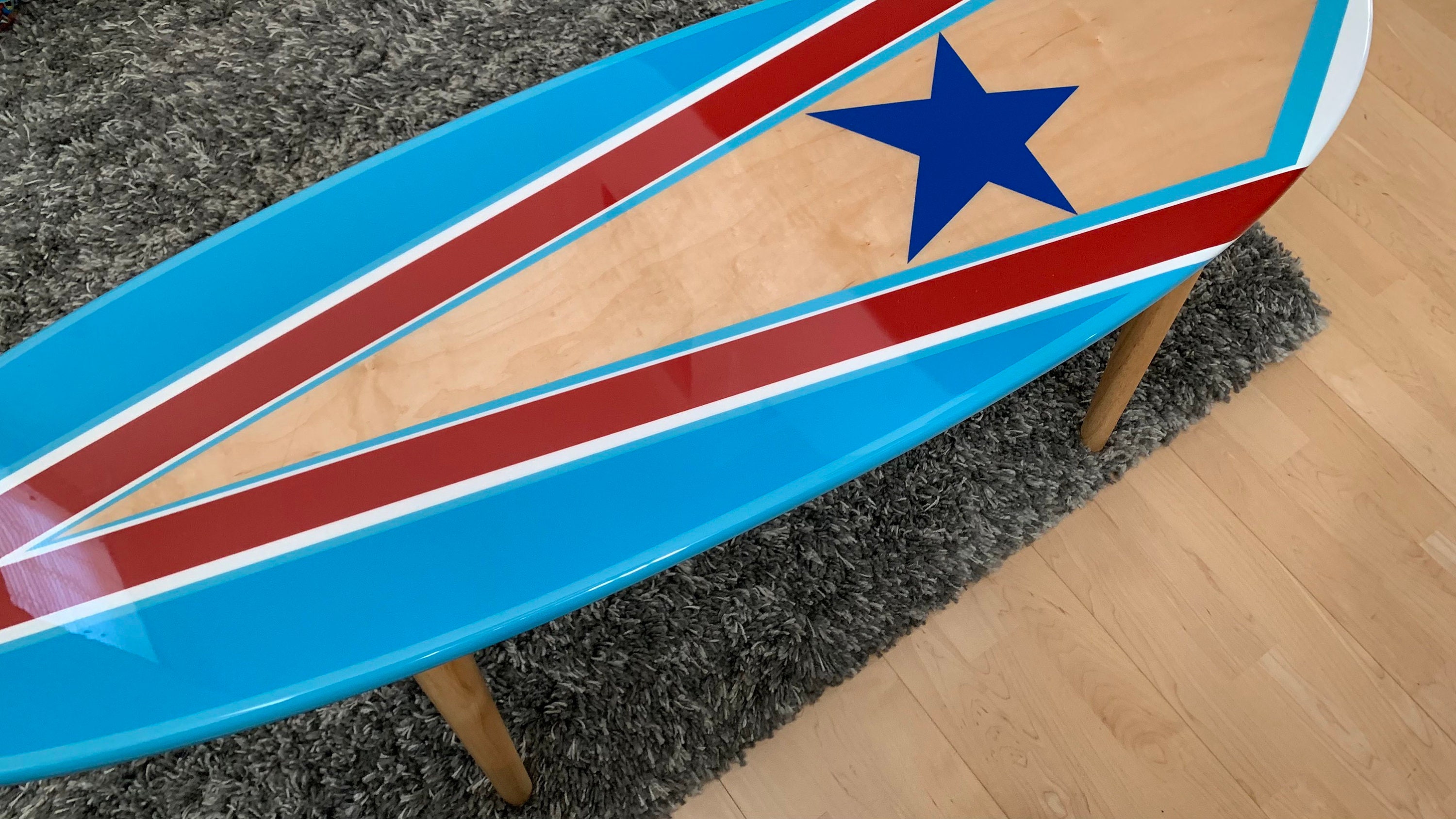 4ft Star Fishtail Surfboard Coffee Table - Etsy