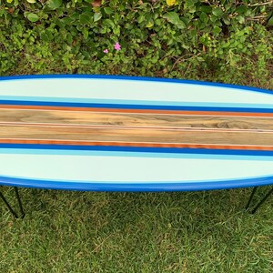Blue Tahitian Surfboard Coffee Table - Etsy