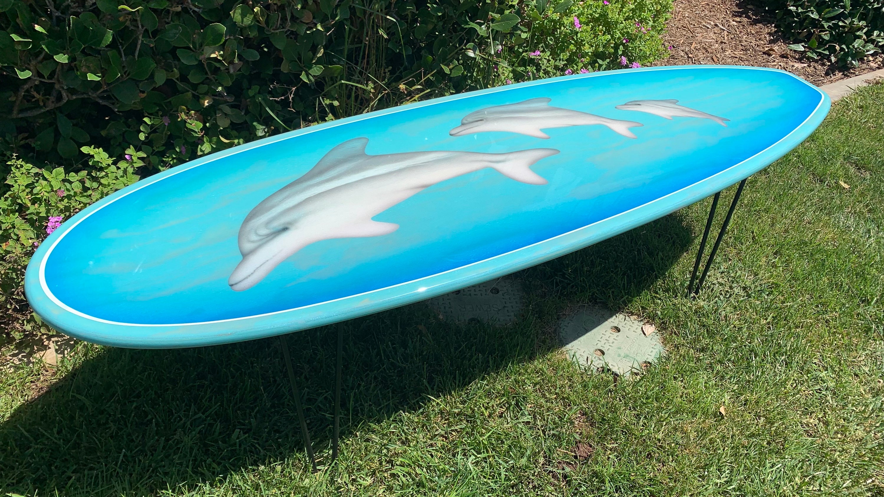 Dolphin Surfboard Coffee Table - Etsy