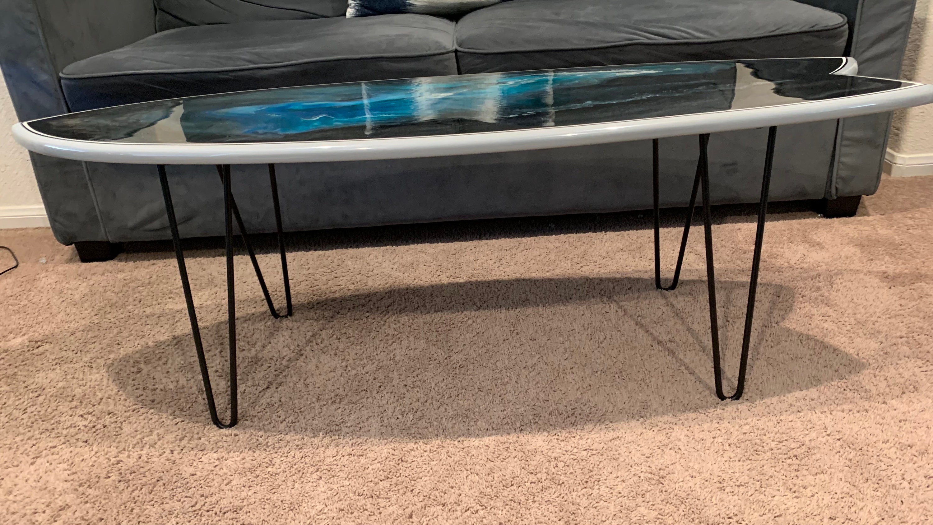 Handmade Fishtail Resin Art Surfboard Coffee Table - Etsy