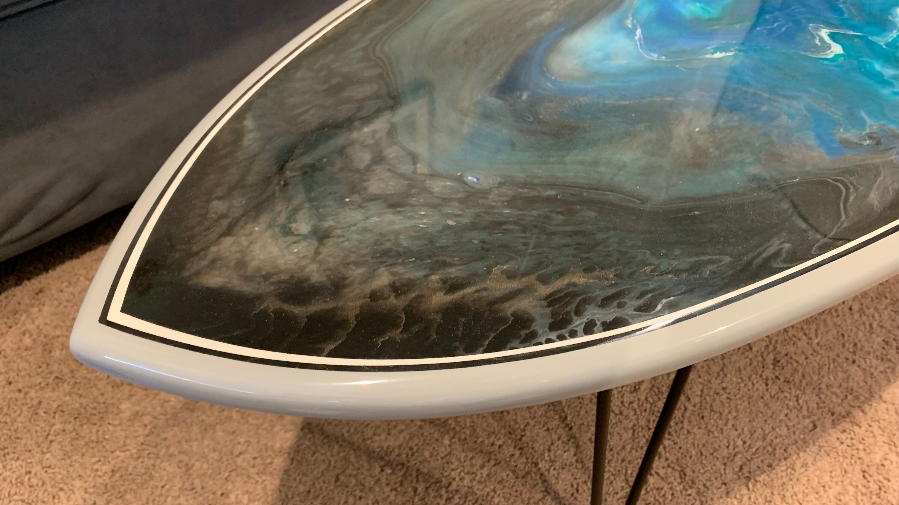 Handmade Fishtail Resin Art Surfboard Coffee Table - Etsy