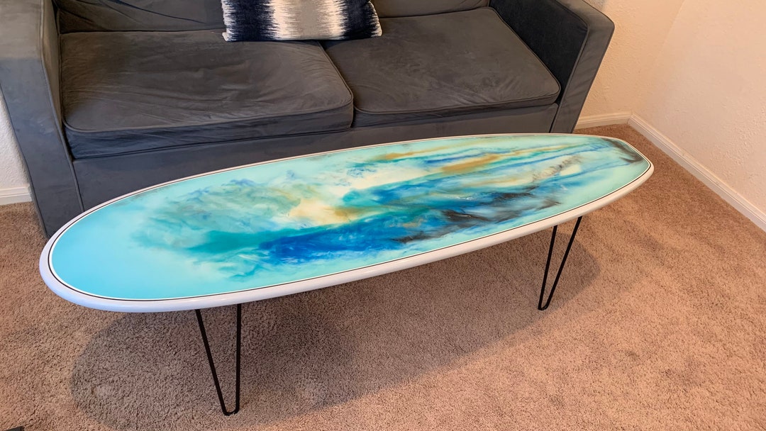 Handmade Abstract Surfboard Coffee Table - Etsy