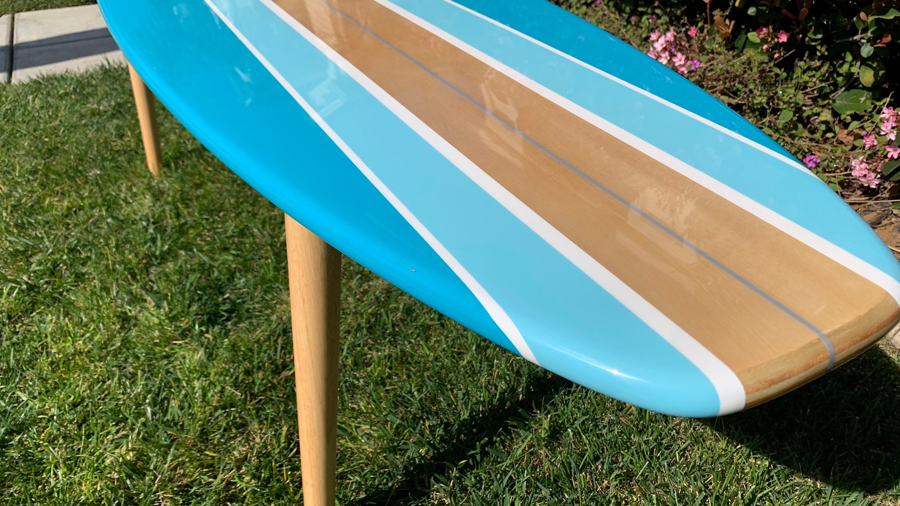 Teal Surfboard Coffee Table - Etsy