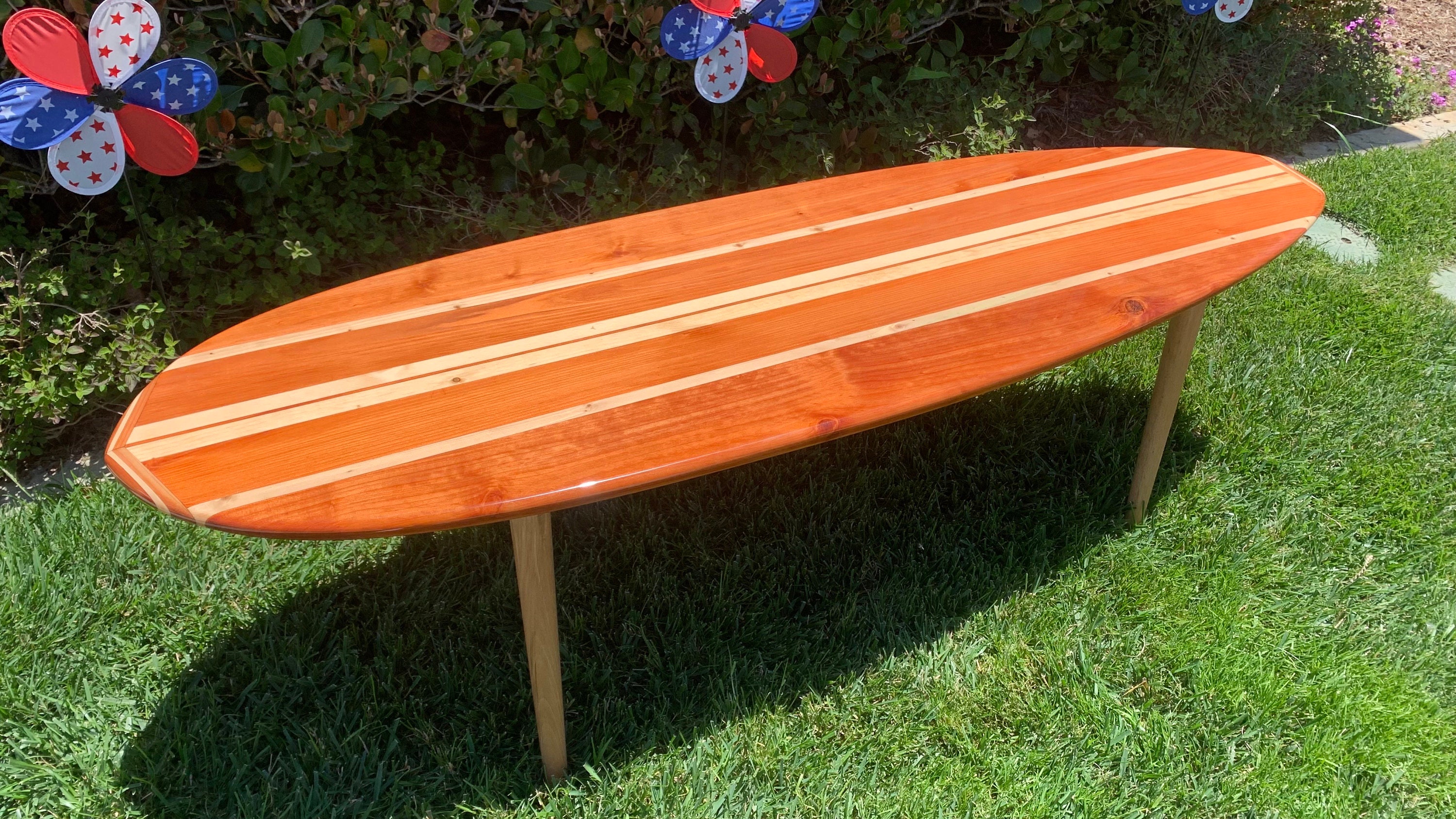 Retro Wood Surfboard Coffee Table - Etsy