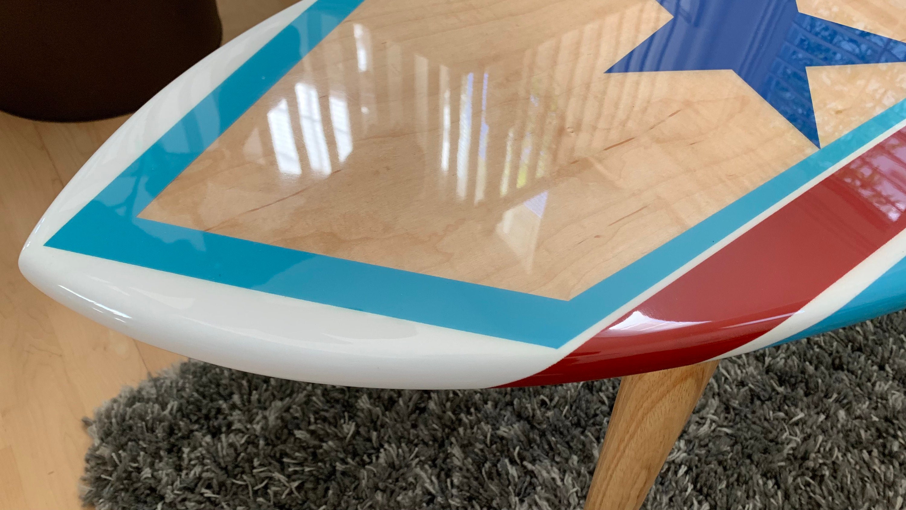 4ft Star Fishtail Surfboard Coffee Table - Etsy