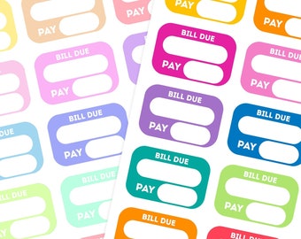 Bill Due Planner Stickers, Bill Payment Stickers, Bill Tracker, Money ...