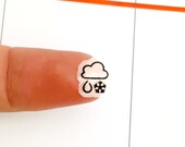 Clear weather stickers cloudy with rain and snow rain | Etsy