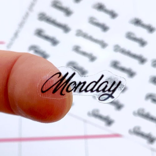 Days of the Week Stickers Weekday Stickers Planner - Etsy UK