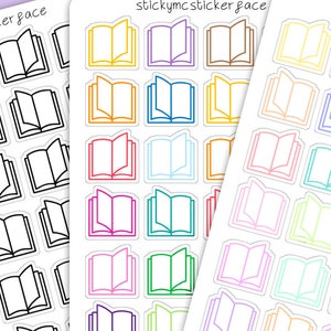 Open Book Stickers, Book Stickers, Reading Stickers, Journal Stickers ...