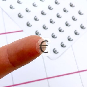 Clear Euro Symbol Stickers Euro Stickers Journal Stickers - Etsy