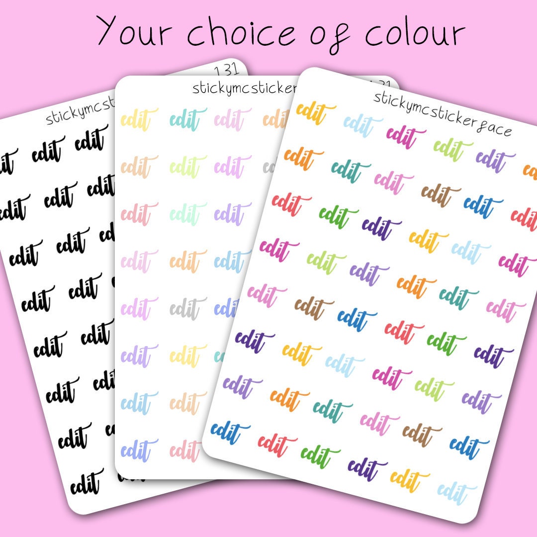 Edit Stickers, Edit Planner Stickers, Work Stickers, Journal Stickers ...