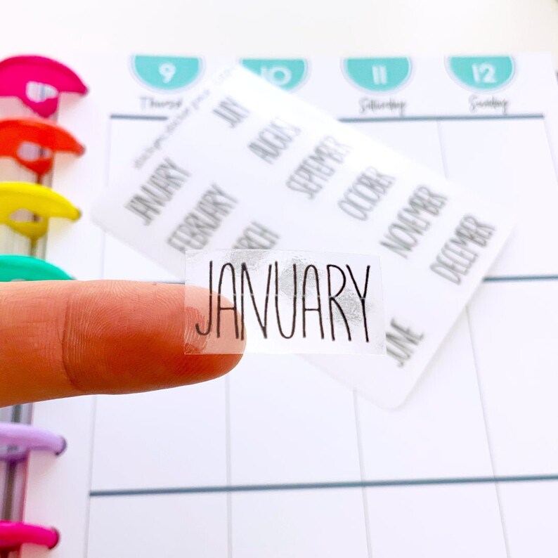 Clear Months of the Year Stickers Planner Stickers Bullet - Etsy Australia