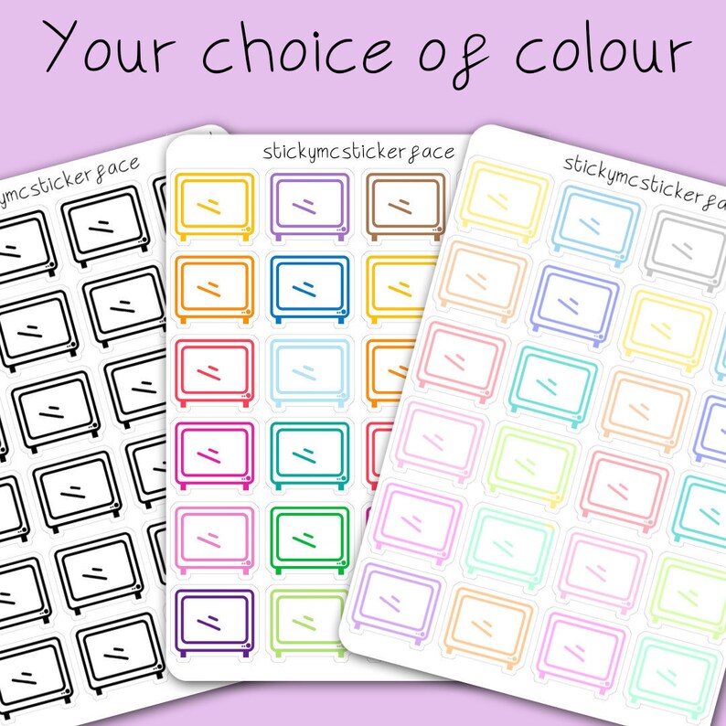 TV Stickers Television Stickers Old Tv Planner Stickers | Etsy