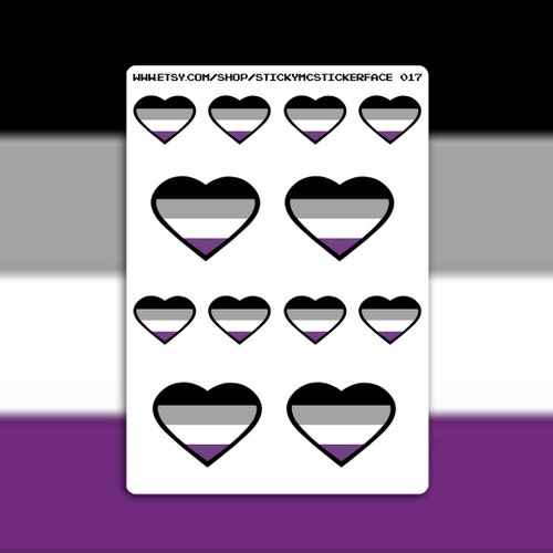 Labels Asexual Pride Heart Stickers Paper And Party Supplies Paper Etna