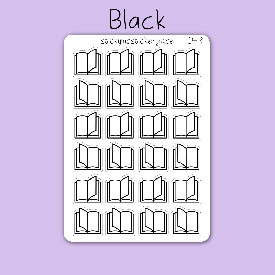 Open Book Stickers Book Stickers Reading Stickers Journal | Etsy UK