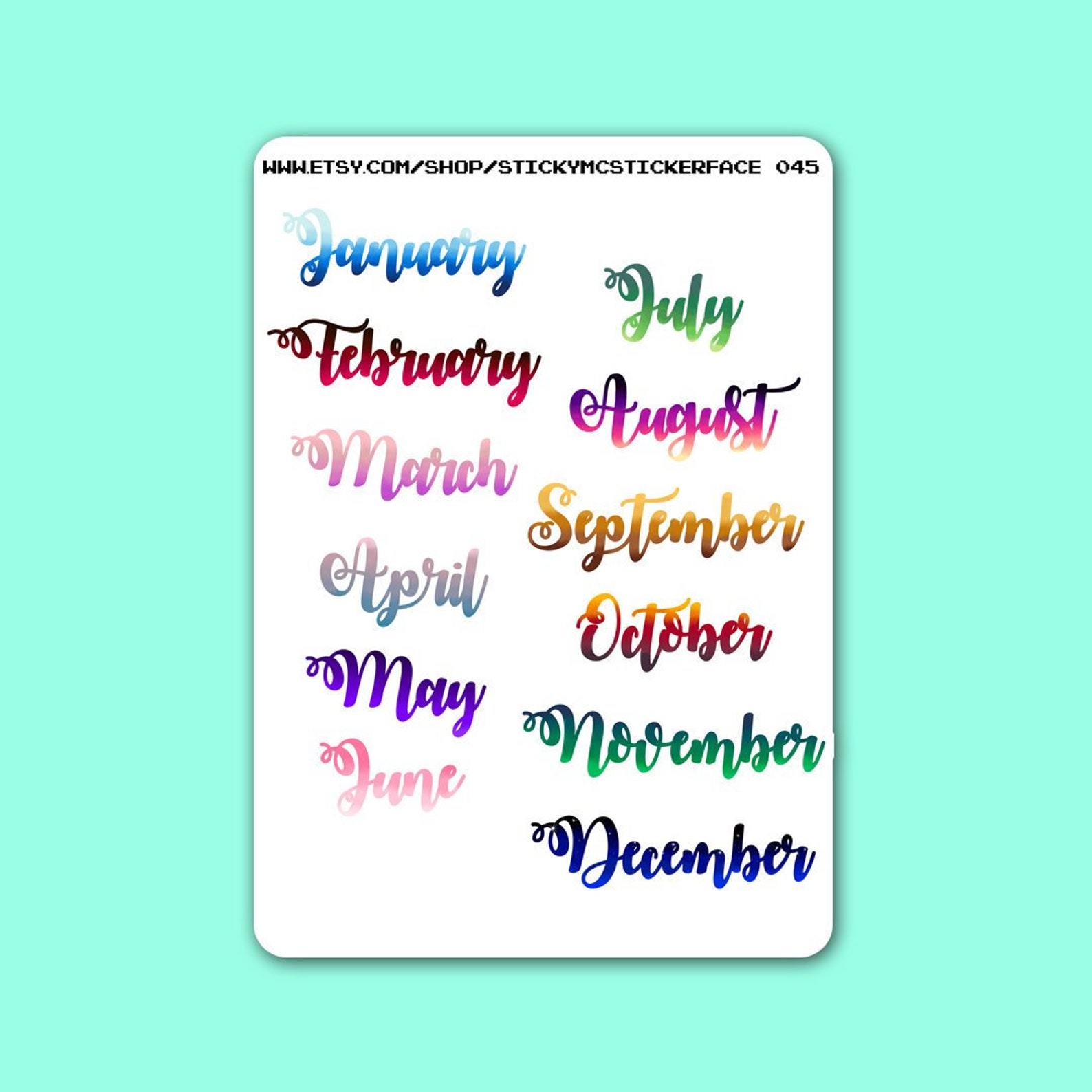 Month Stickers Overview Stickers Bullet Journal Stickers - Etsy