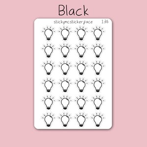 Light Bulb Stickers Idea Stickers Planner Stickers Happy - Etsy