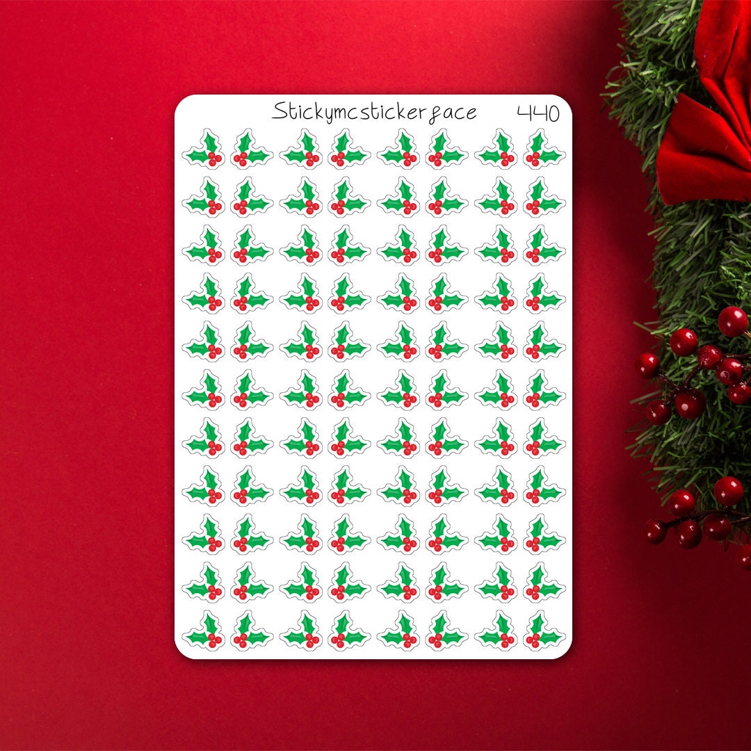 Christmas Holly Stickers Plant Stickers Holiday Stickers - Etsy