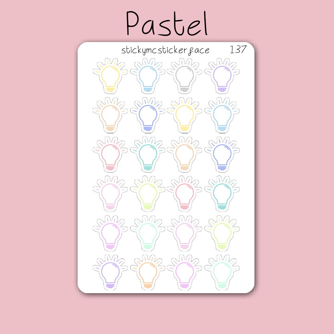 Light Bulb Stickers Idea Stickers Planner Stickers Happy - Etsy