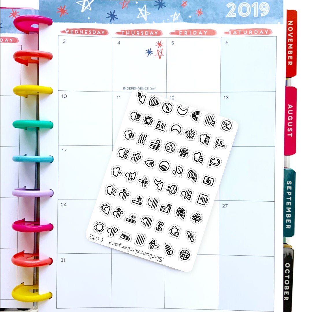 Clear Weather Planner Stickers Weather Stickers Bujo - Etsy