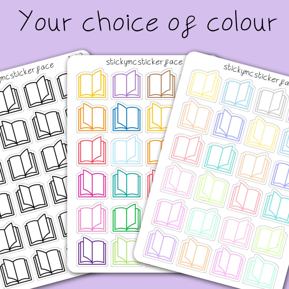 Open Book Stickers Book Stickers Reading Stickers Journal - Etsy UK