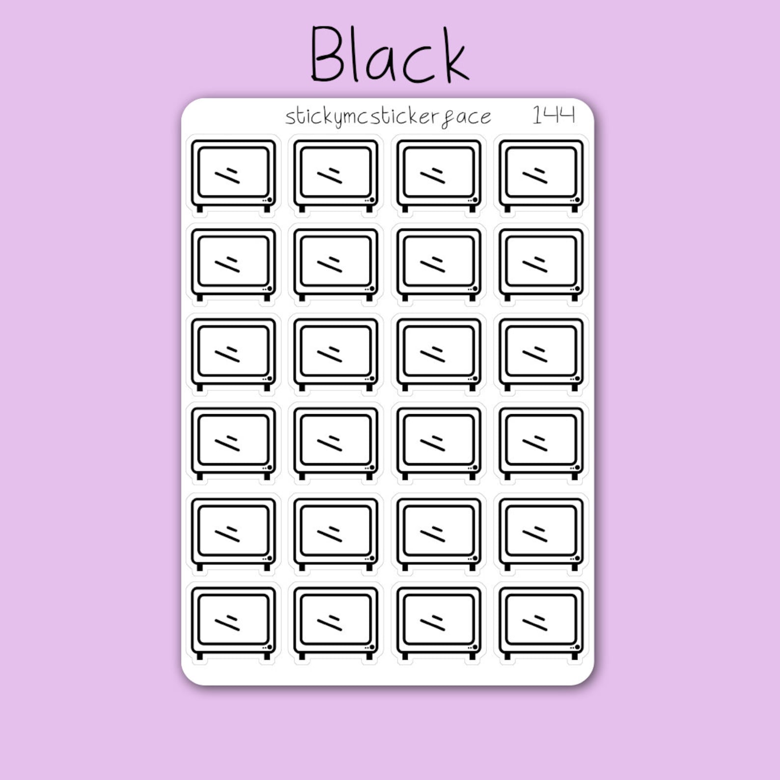 TV Stickers Television Stickers Old Tv Planner Stickers - Etsy