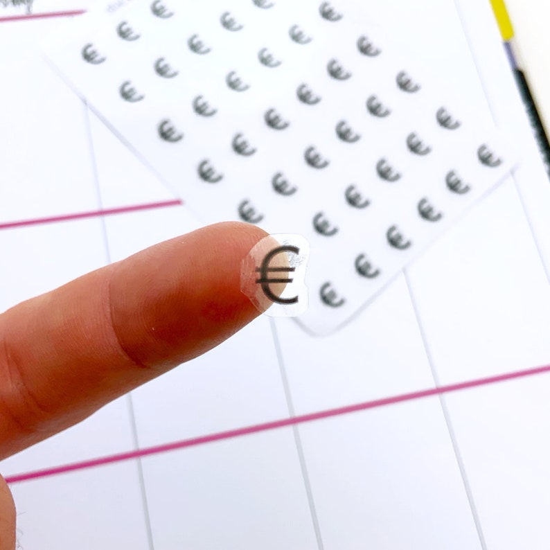Clear Euro Symbol Stickers Euro Stickers Bullet Journal - Etsy