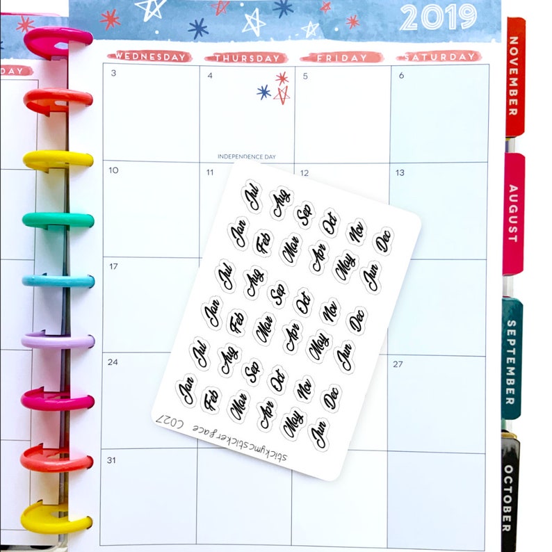 Clear Small Months of the Year Stickers Planner Stickers - Etsy