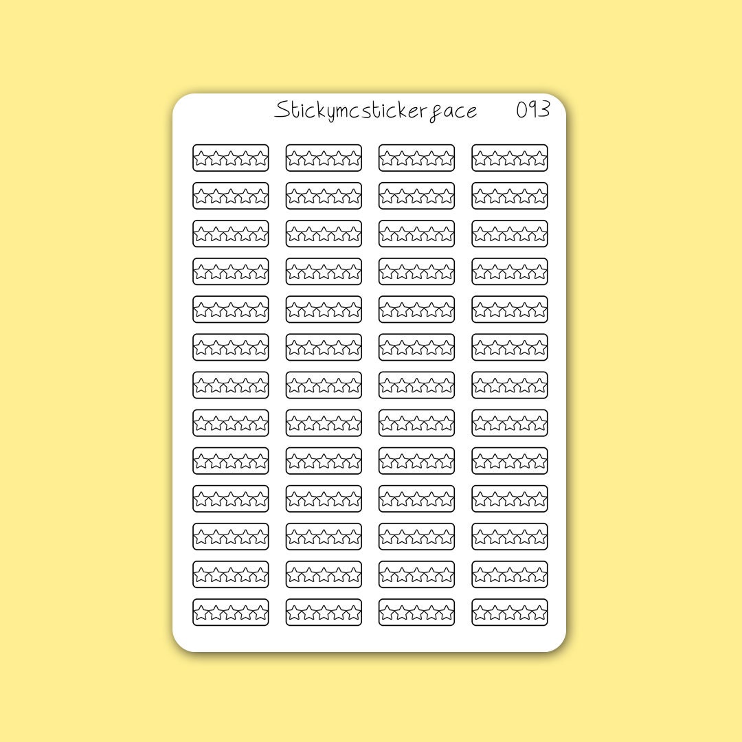 Star Rating Stickers, Tracking Stickers, Movie Stickers, Book Stickers ...