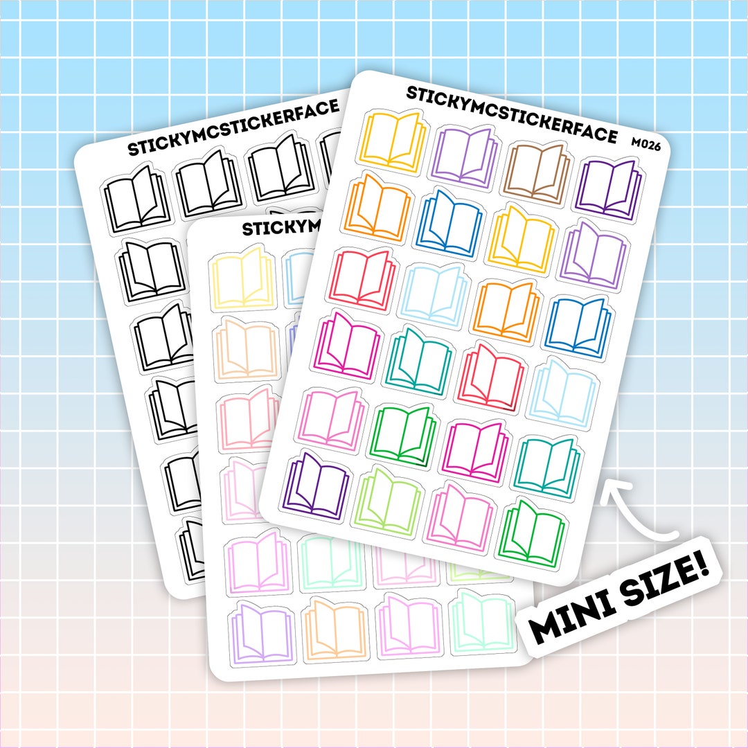 Open Book Stickers, Book Stickers, Reading Stickers, Journal Stickers ...