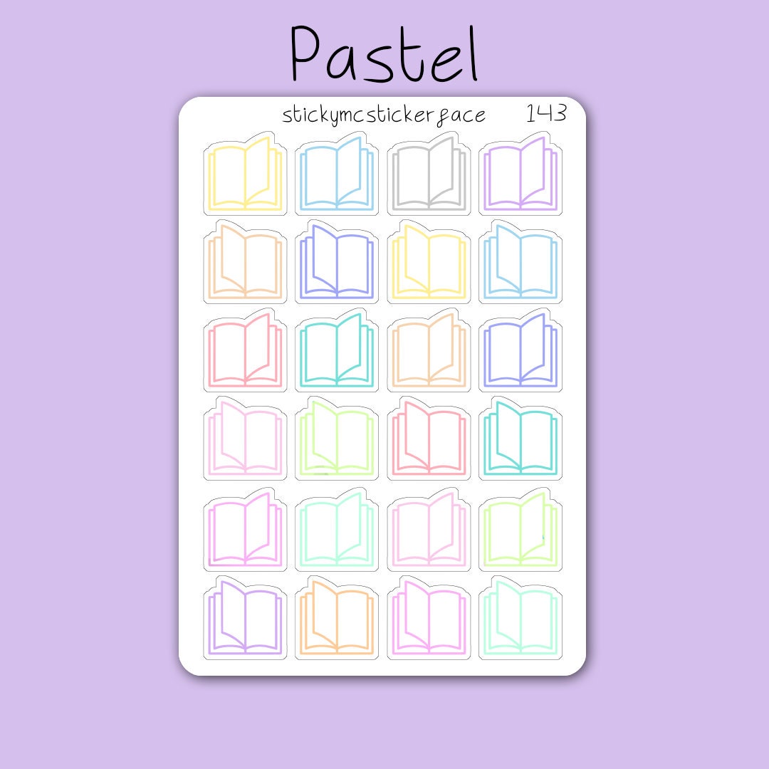 Open Book Stickers Book Stickers Reading Stickers Journal | Etsy UK