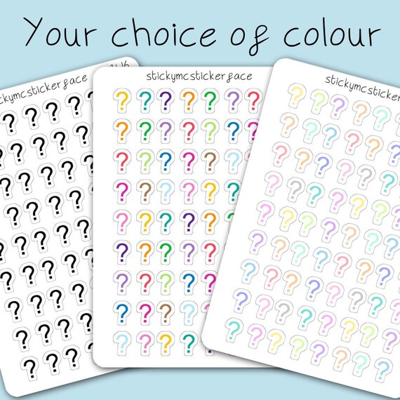 Question Mark Stickers Stickers Question Stickers Planner | Etsy UK