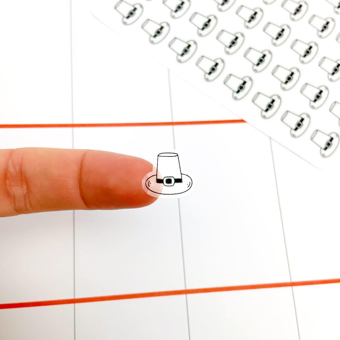 Clear Pilgrim Hat Stickers Thanksgiving Stickers Holiday - Etsy