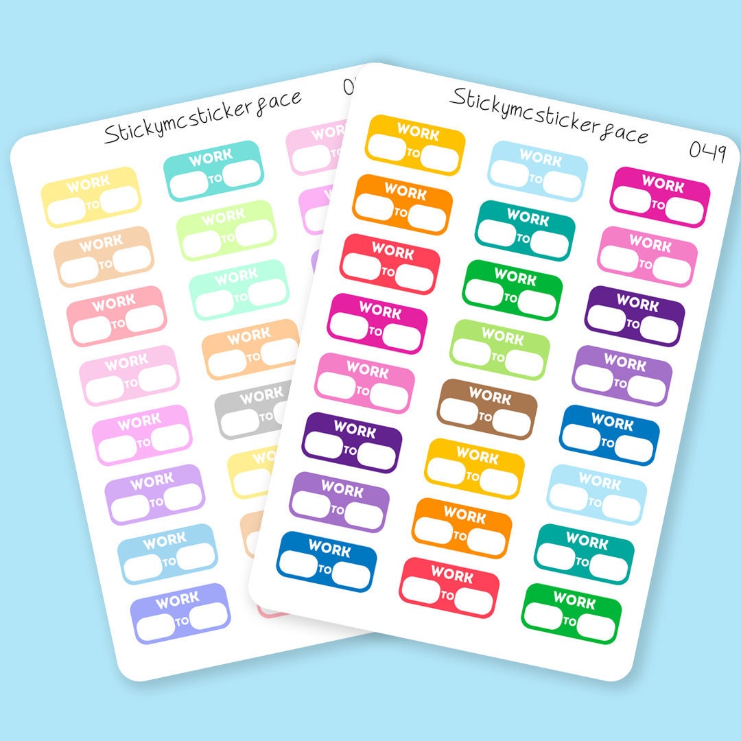 Work Hours Tracking Stickers Work Stickers Tracking - Etsy UK