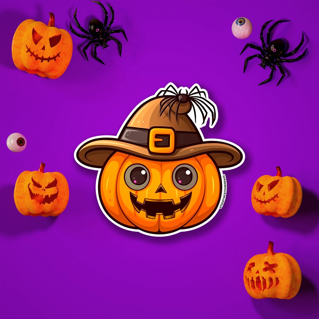 Pumpkin Vinyl Sticker Halloween Sticker Jack O Lantern - Etsy