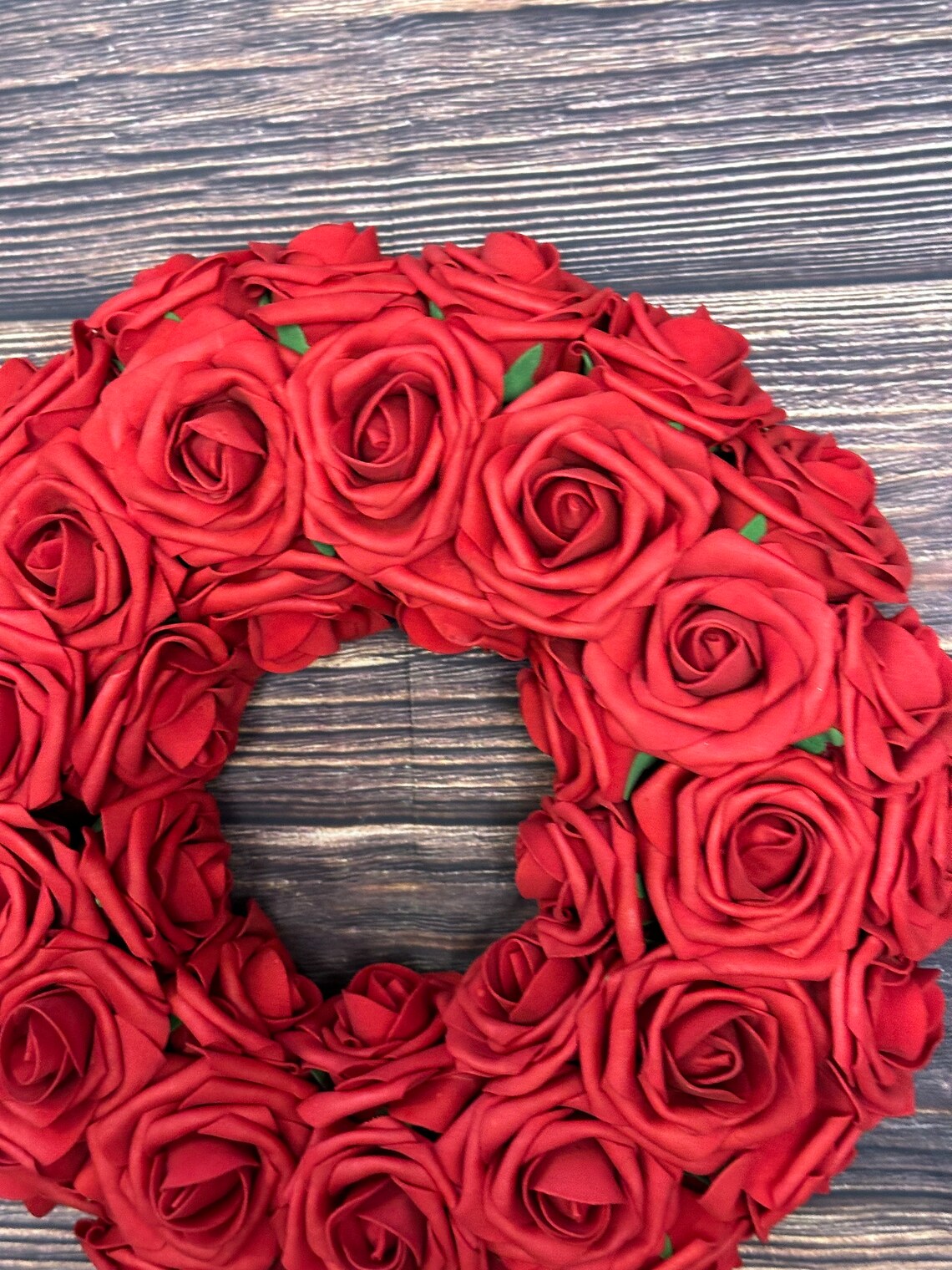 Dark Red Valentine Foam Rose Wreath - Etsy
