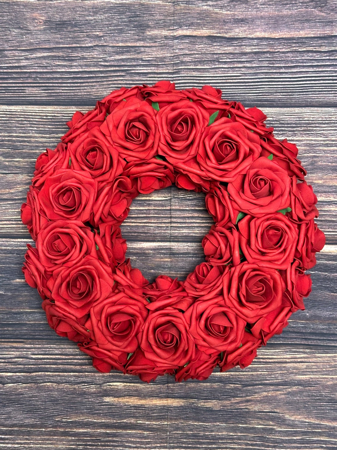 Dark Red Valentine Foam Rose Wreath - Etsy
