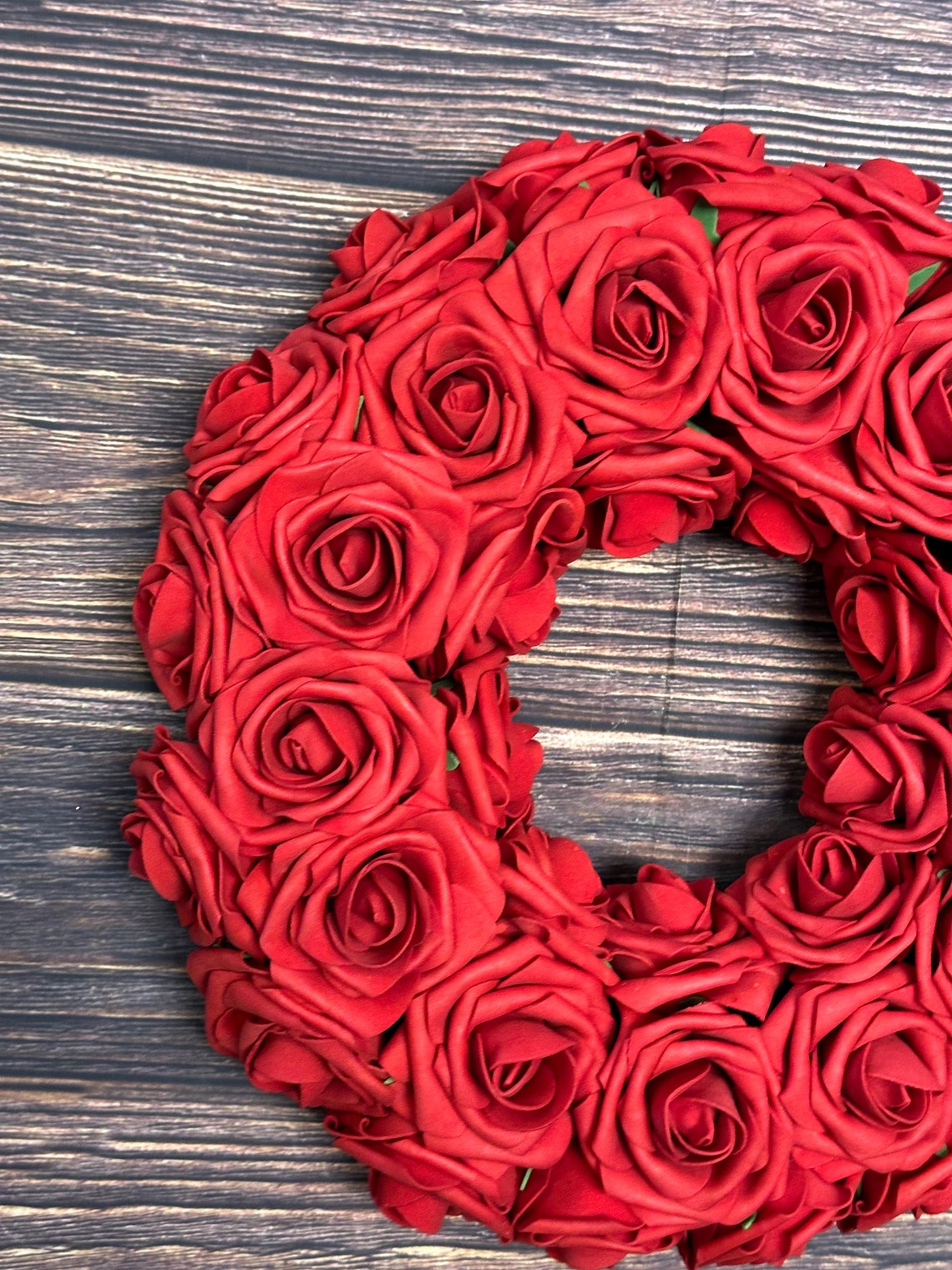 Dark Red Valentine Foam Rose Wreath - Etsy