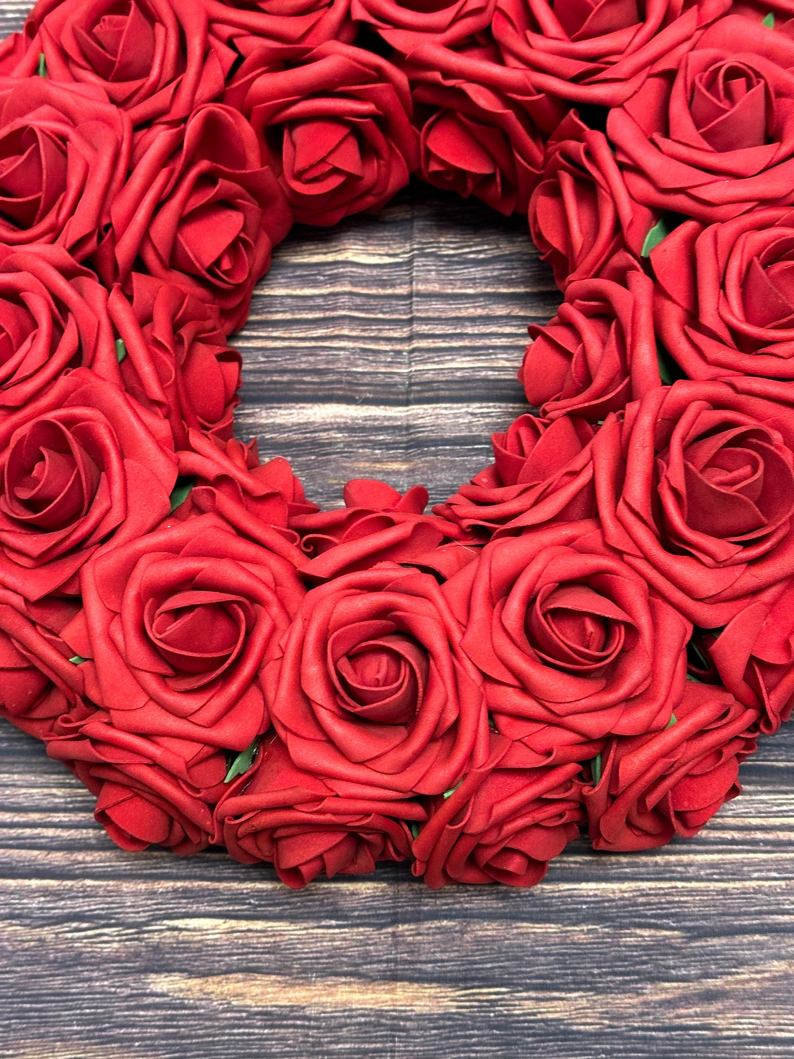 Dark Red Valentine Foam Rose Wreath - Etsy