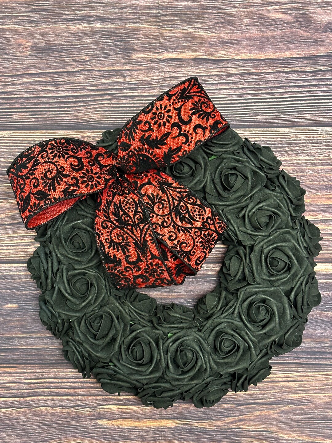 Goth Foam Rose Wreath - Etsy