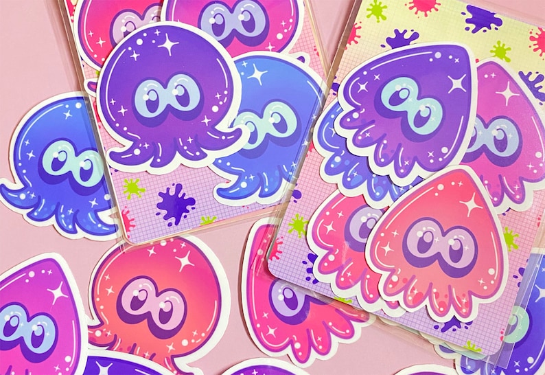 Splatoon Inkling And Octoling Sticker Packs Etsy