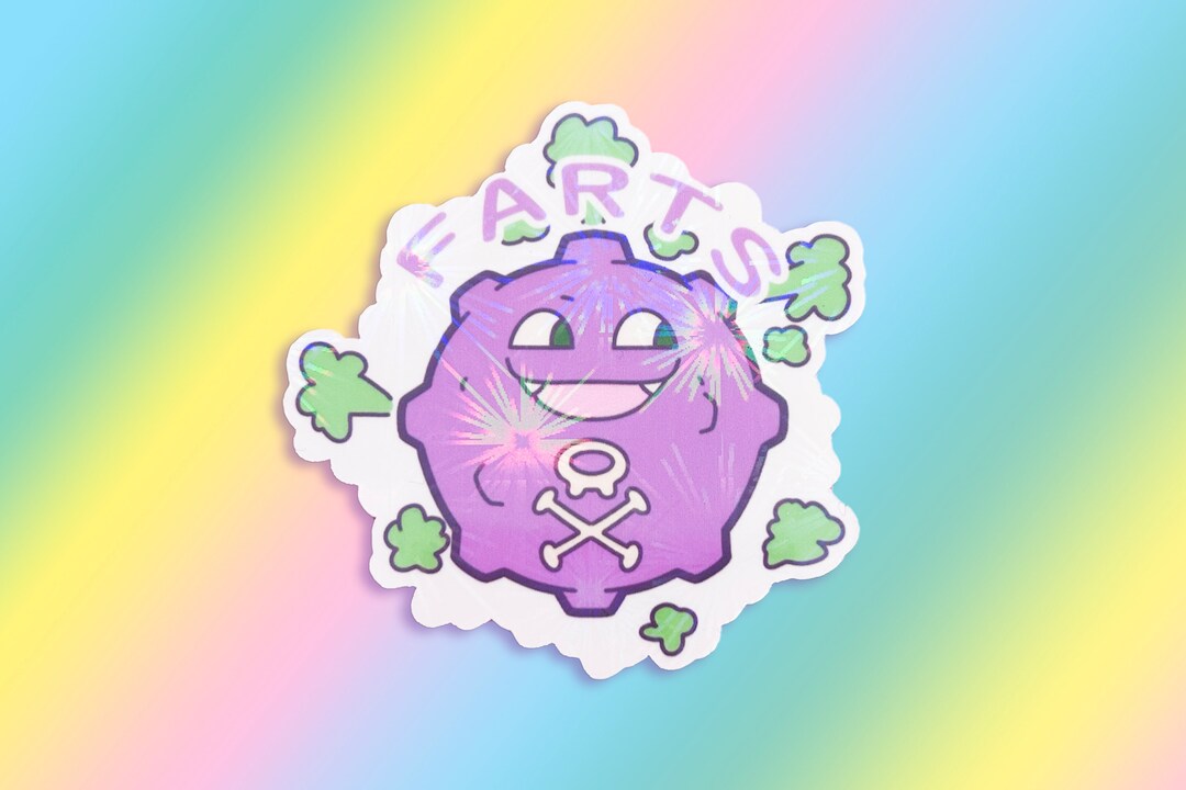 Holographic Koffing Farts Sticker Cheeky and Humorous Pokemon-inspired ...