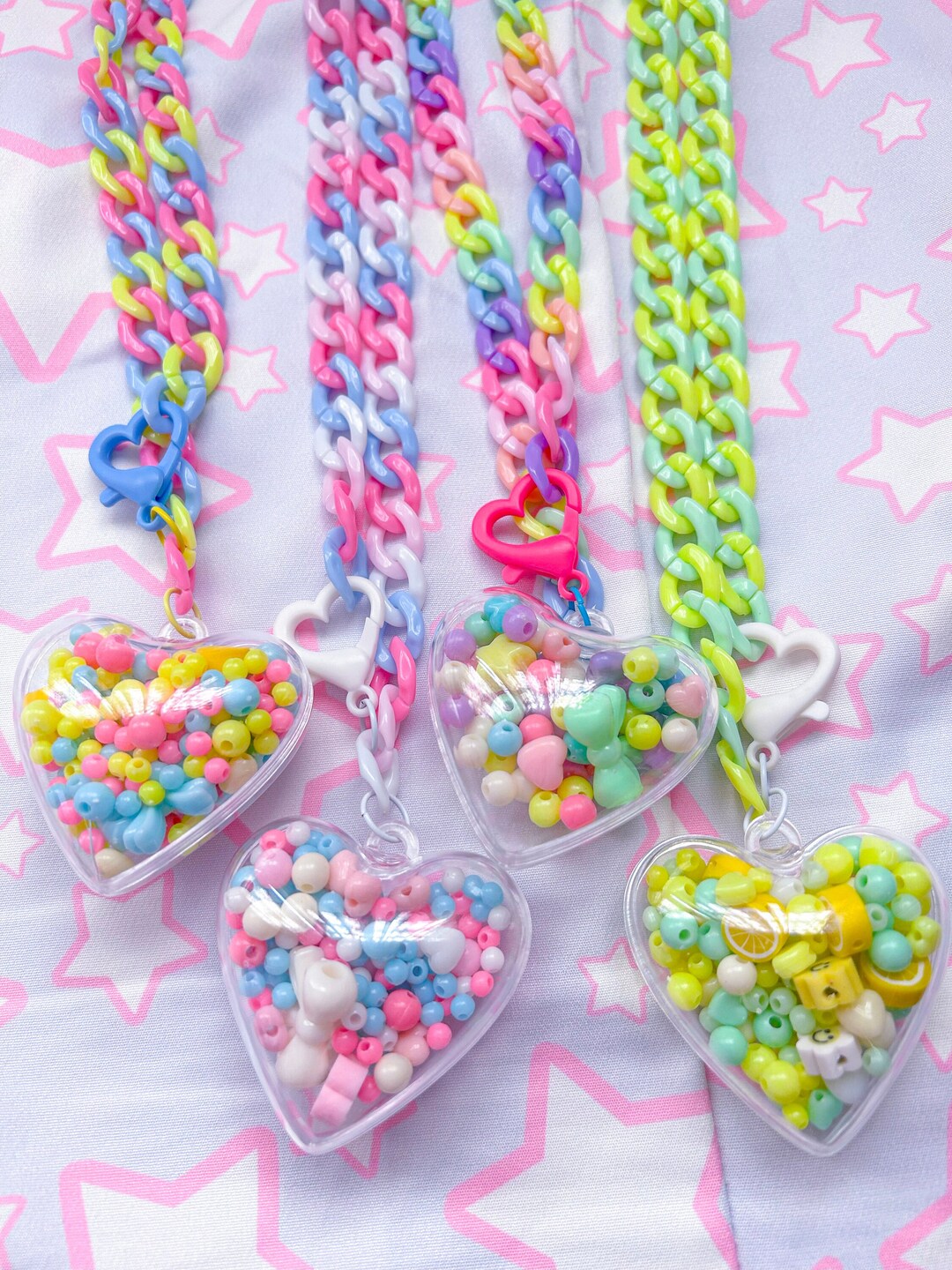 Candy Heart Shaker Charm Necklaces - One of a Kind! - Etsy