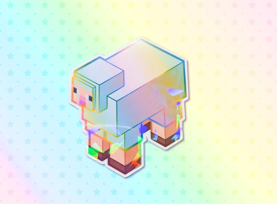 Minecraft Rainbow _jeb Sheep Holographic Sticker - Etsy