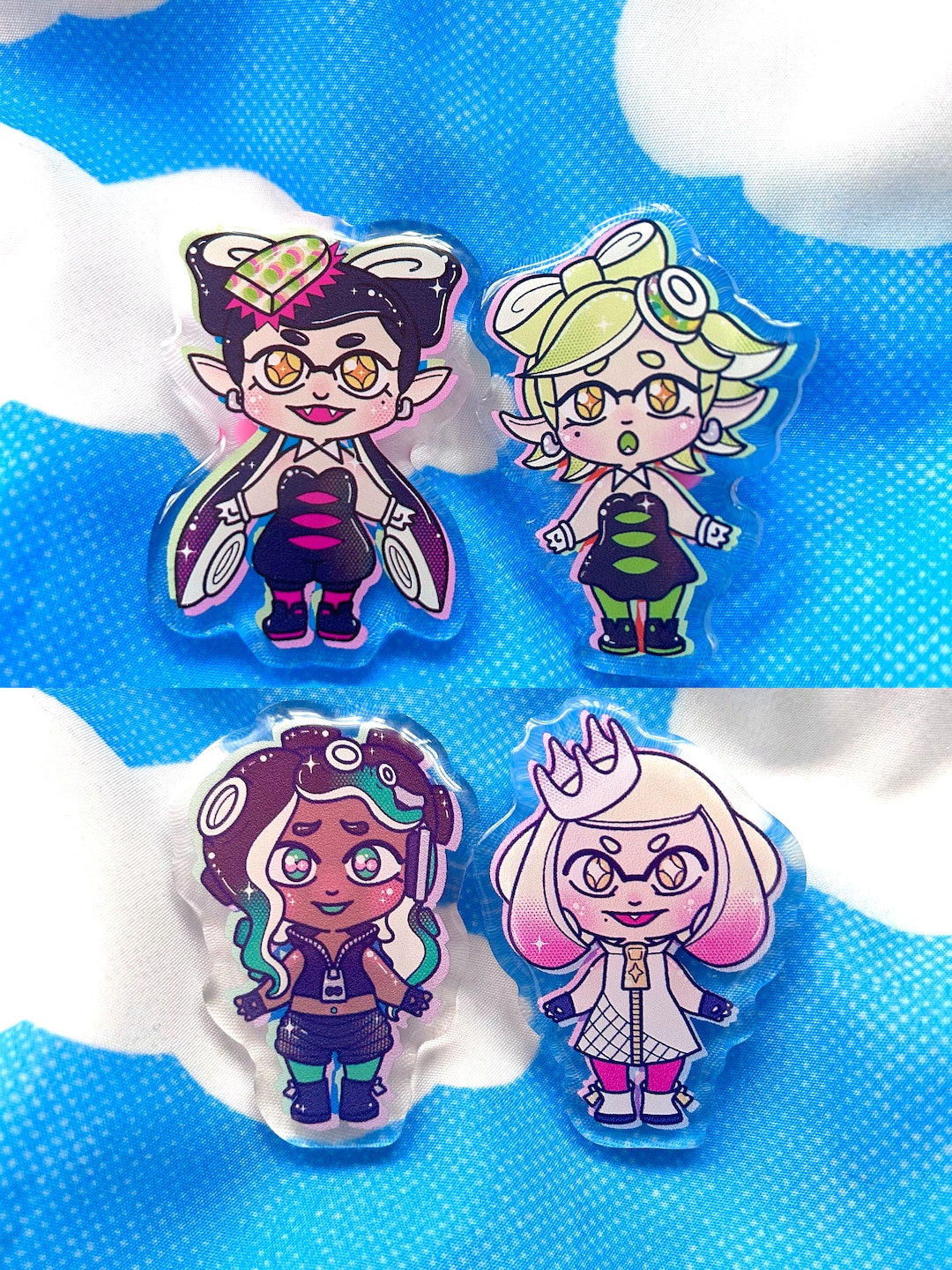 Splatoon Idol Acrylic Pin Sets - Marie, Callie, Pearl, and Marina - Etsy