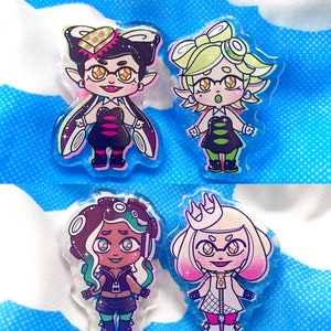 Splatoon Idol Acrylic Pin Sets - Marie, Callie, Pearl, and Marina - Etsy